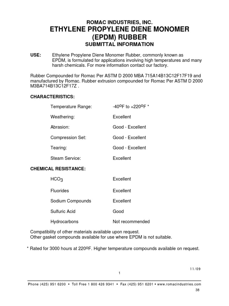 EPDM - Test by Romac Inc PDF | PDF | Materials | Chemistry