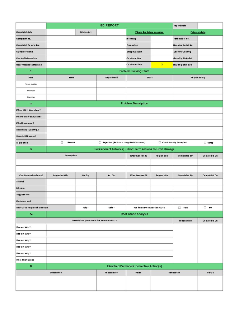 8D Report: Problem Solving Team | PDF | Business Process | Business