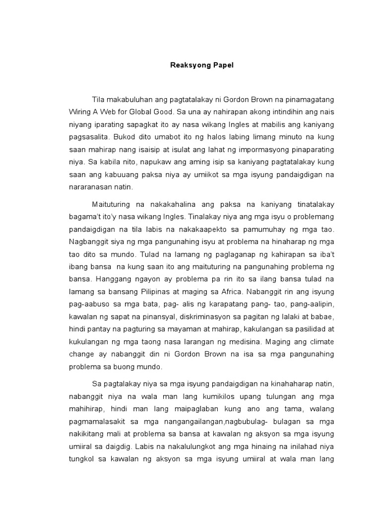 Reaction Paper | PDF