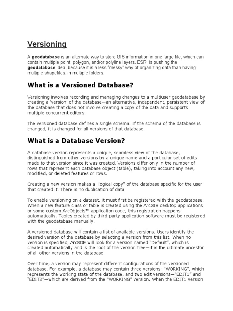 Versioning: What Is A Versioned Database? | PDF | Information Retrieval ...