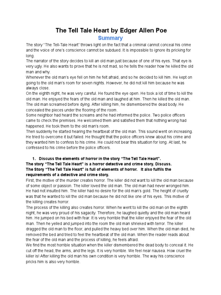 The Tell Tale Heart by Edger Allen Poe | PDF
