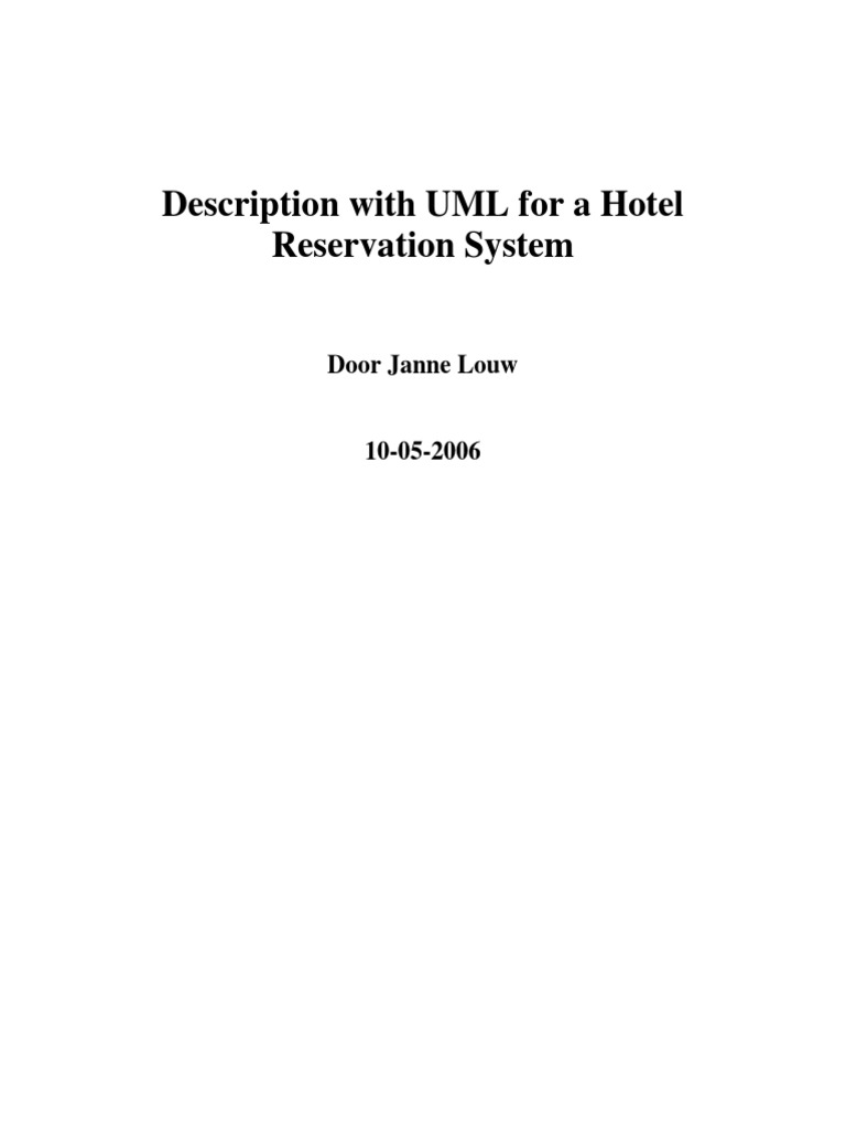 UML Design for Hotel Reservation System | PDF