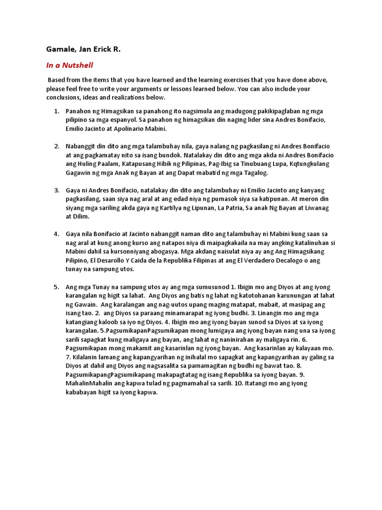 Activity GEFIL Activity 4 Himagsikan | PDF