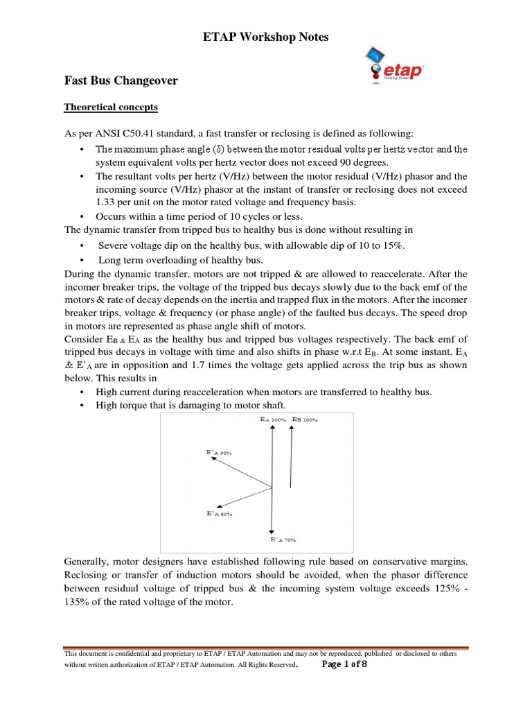 Fast Bus Changeover Procedures | PDF | Hertz | Volt