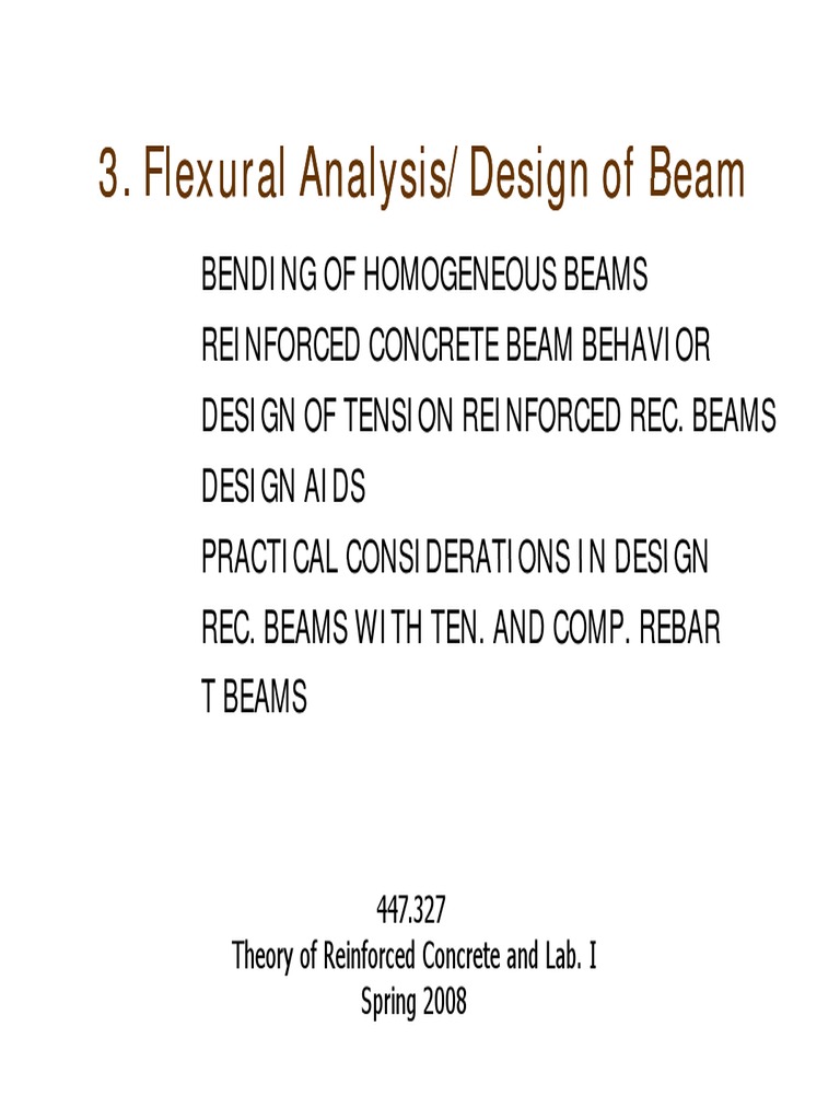 3 Flexural Analysis/Design of Beam 3 Flexural Analysis/Design of Beam 3 ...