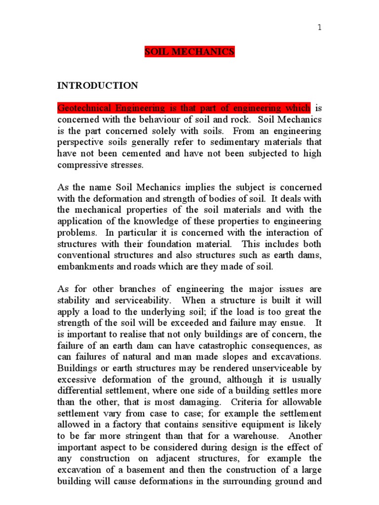Soil Mechanics Notes | PDF | Sand | Clay
