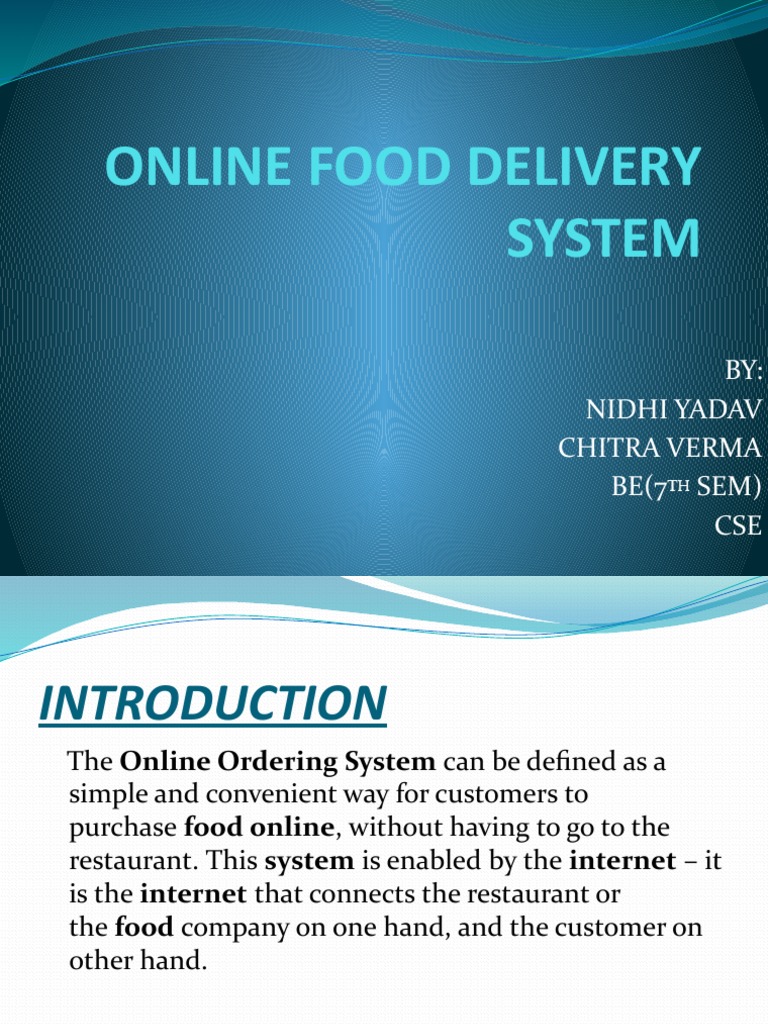 Online Food Delivery System Overview | PDF | Menu | Databases