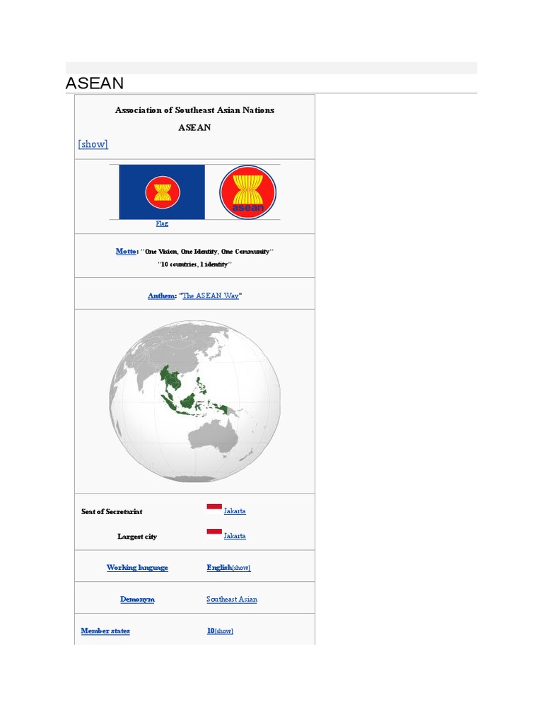 Overview of ASEAN: Southeast Asia's Bloc | PDF | Thailand ...