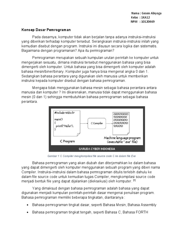 Konsep Dasar Pemrograman Komputer | PDF