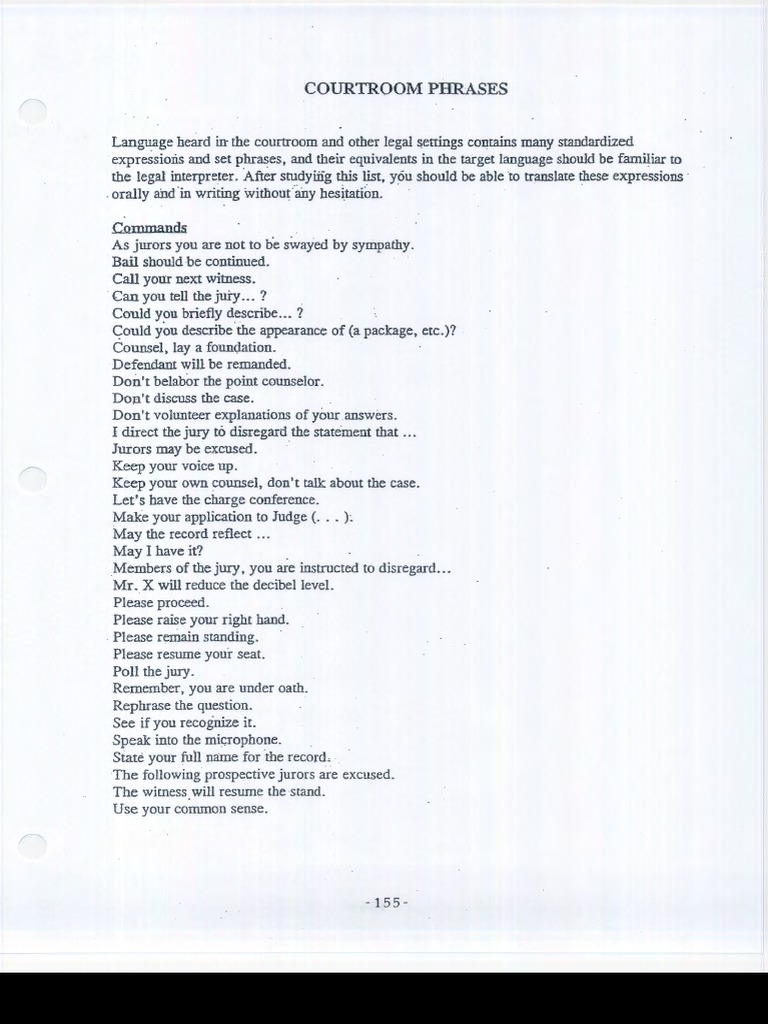 Common Courtroom Phrases Explained | PDF | Verdict | Courtroom