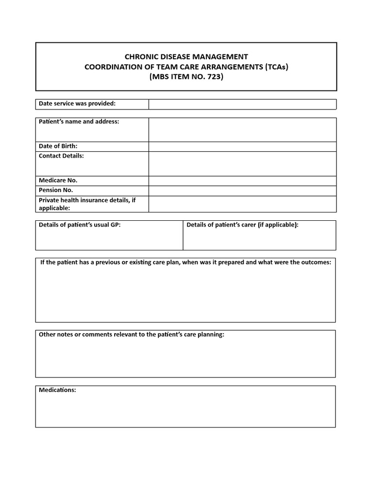 Team Care Arrangements (TCA) Template | PDF