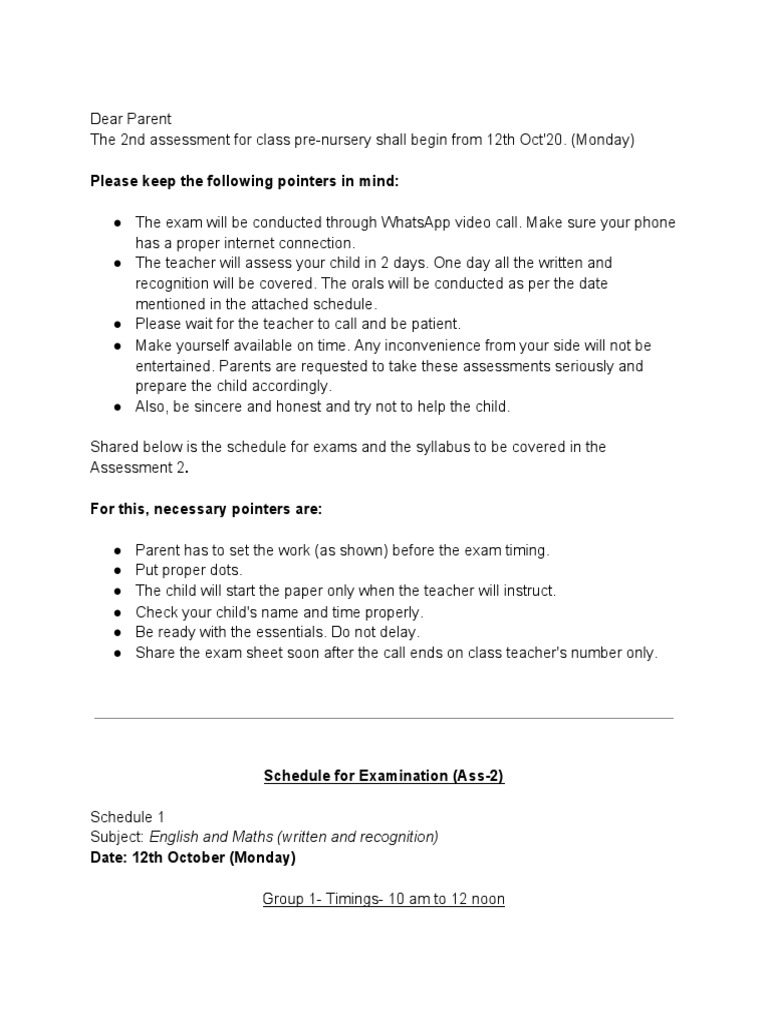 Important Notice For Assessment | PDF