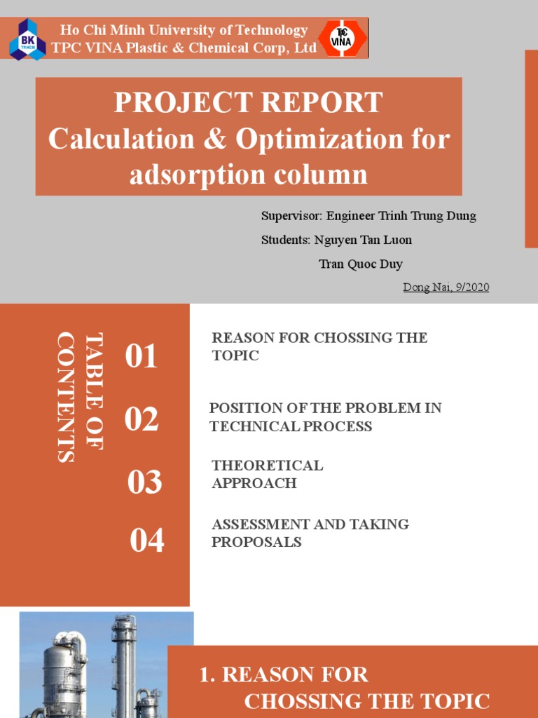 Project Report Calculation & Optimization For Adsorption Column | PDF ...