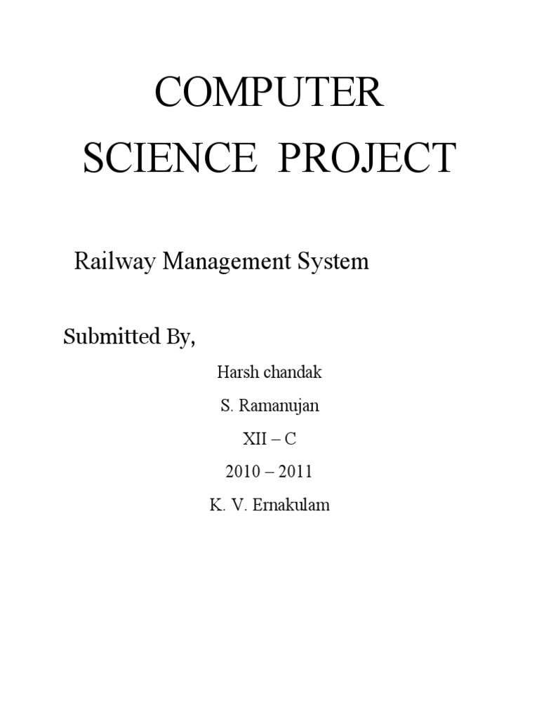 Railway Management System Project | PDF