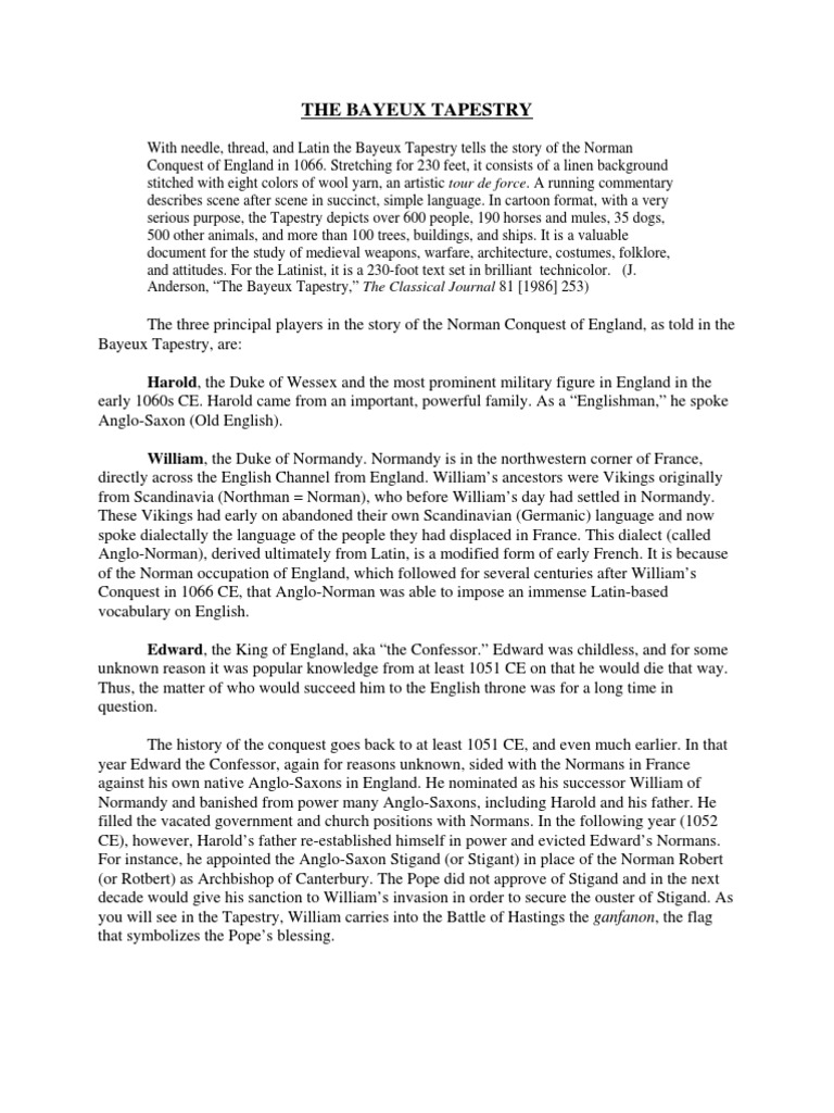 BayeuxTapestry Text | PDF