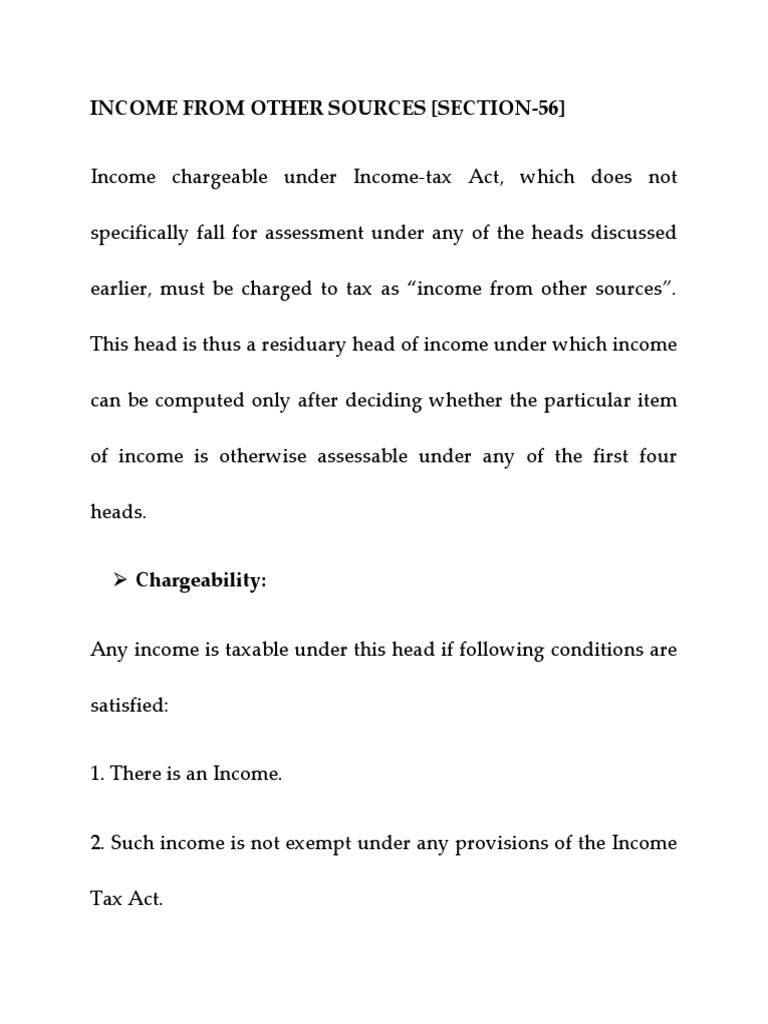 Chargeability and Section 56 PDF | PDF | Expense | Income Tax