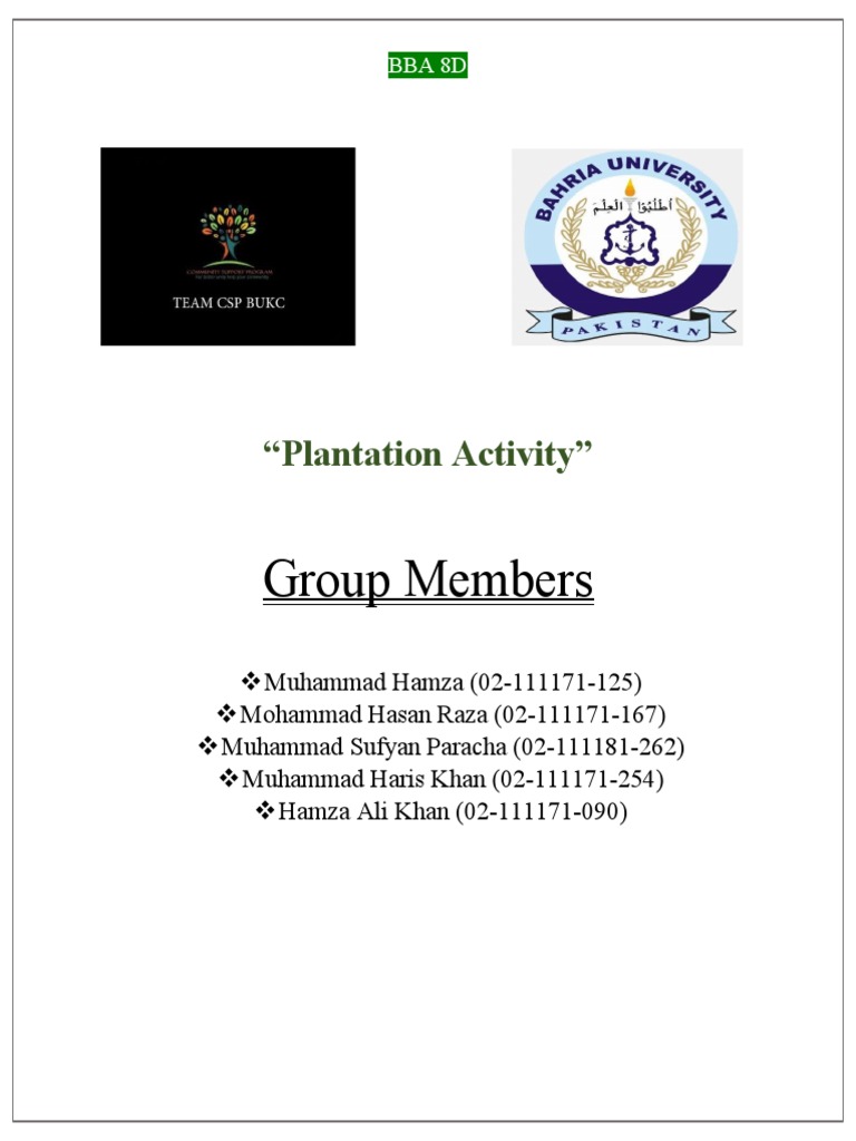 Plantation Activity - 20-080-20 | PDF