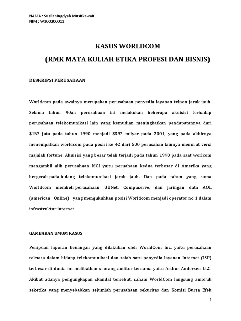 Kasus Worldcom | PDF
