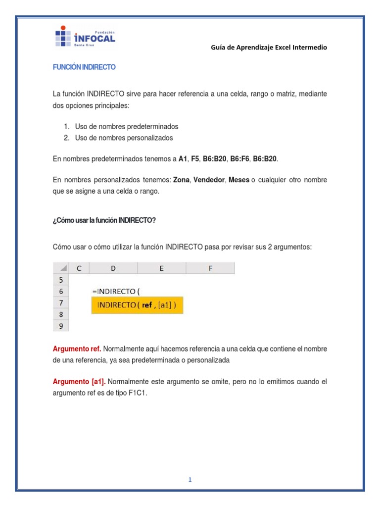 3 Función Indirecto | PDF | Microsoft Excel | Informática