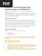 Advantages and Disadvantages of ADR | PDF | Alternative Dispute Resolution | Arbitration