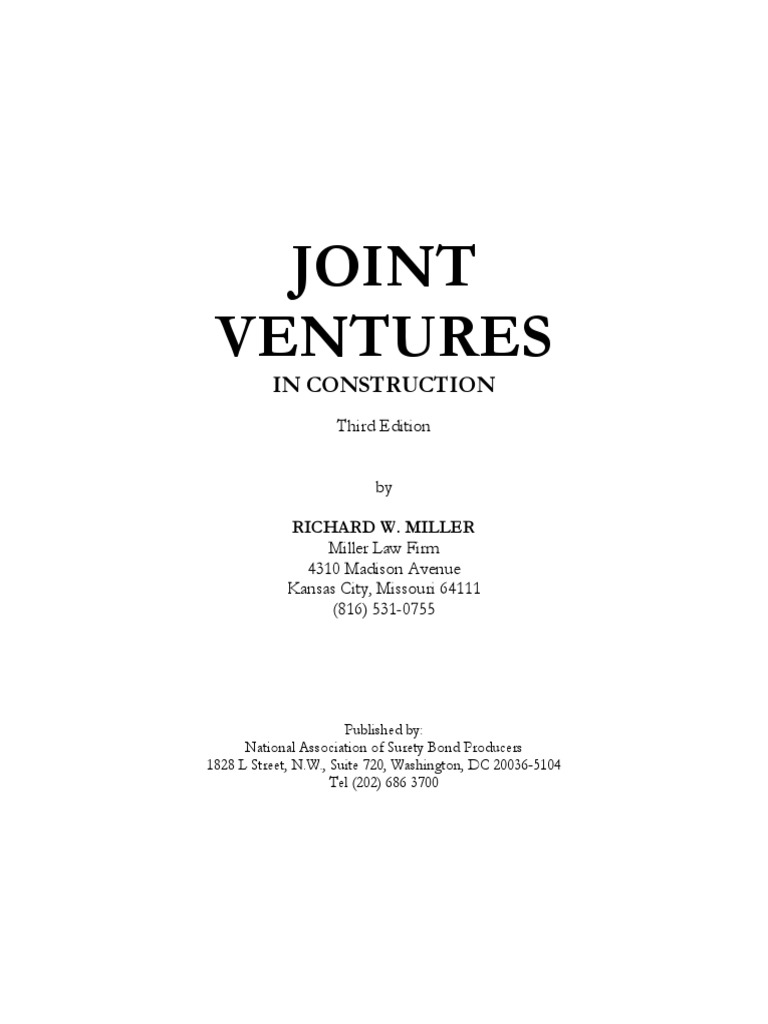 Key Elements of Successful Construction Joint Ventures: A Checklist for ...