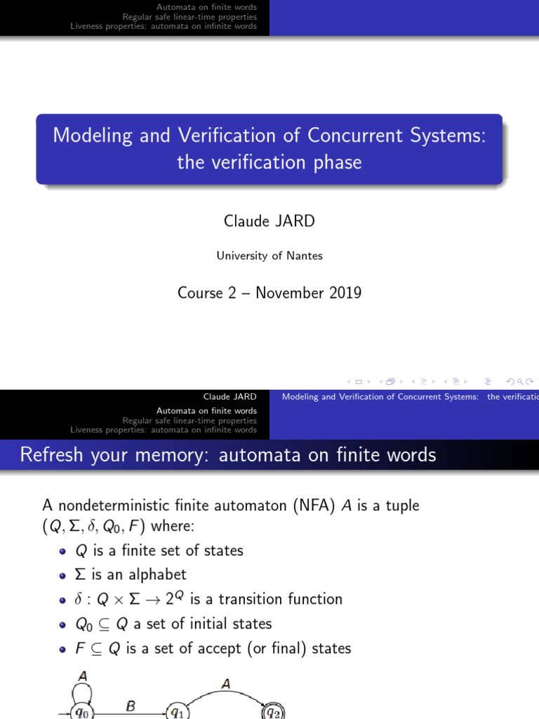 Modeling and Verification of Concurrent Systems: The Verification Phase | PDF | Theory Of ...