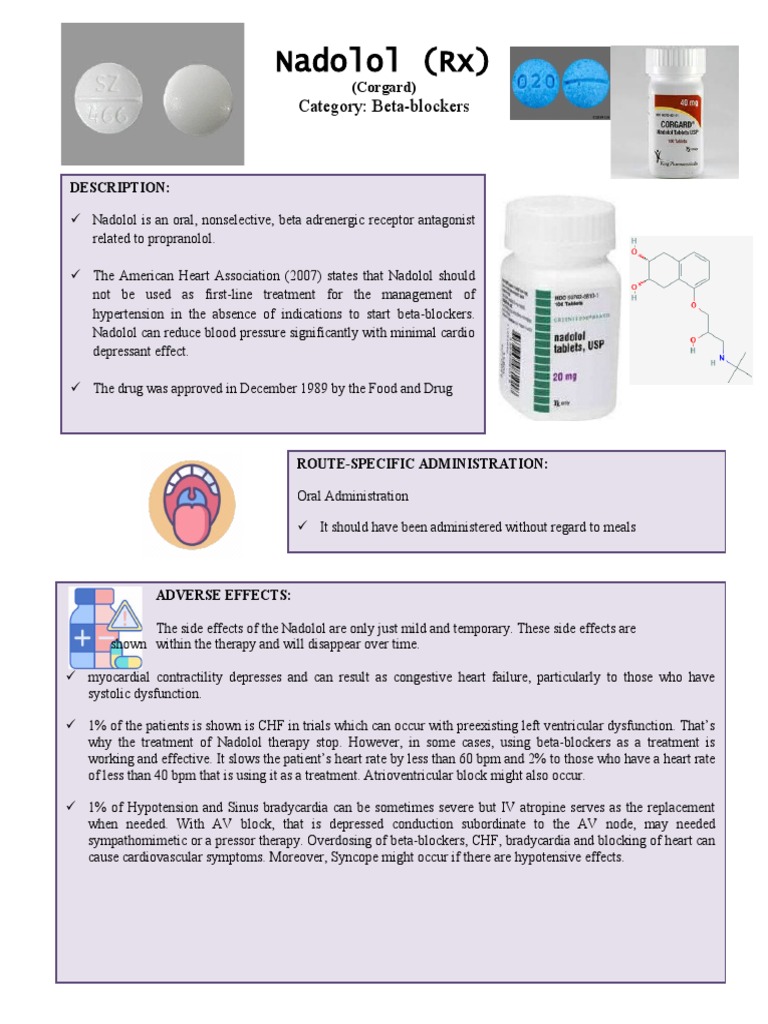 Nadolol | PDF | Heart Failure | Medical Specialties