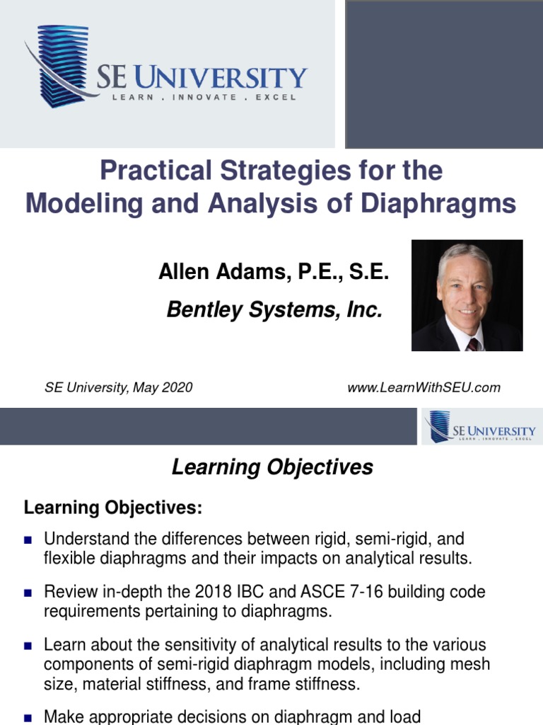 Diaphragm Modeling and Analysis Strategies | PDF | Young's Modulus ...