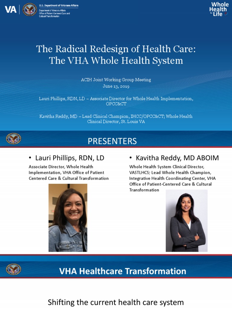 The Radical Redesign of Health Care: The VHA Whole Health System | PDF ...