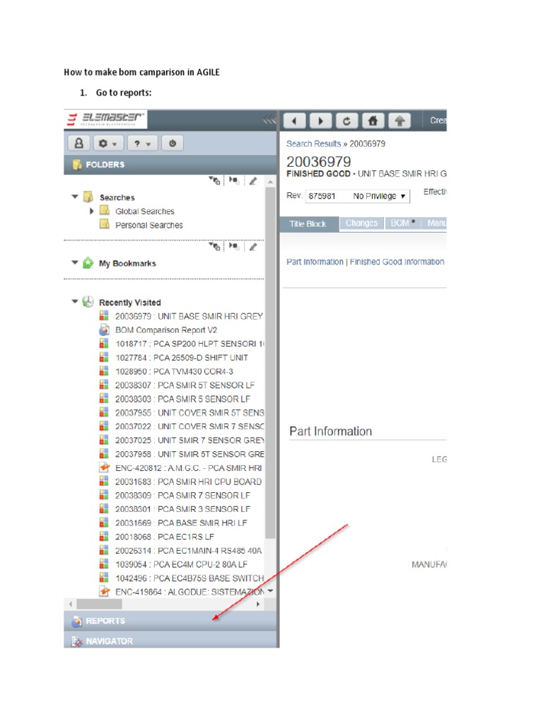 How To Make Bom Camparison in AGILE | PDF