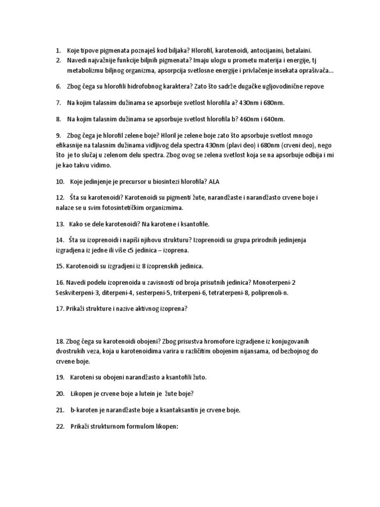 Biohemija Ispit | PDF