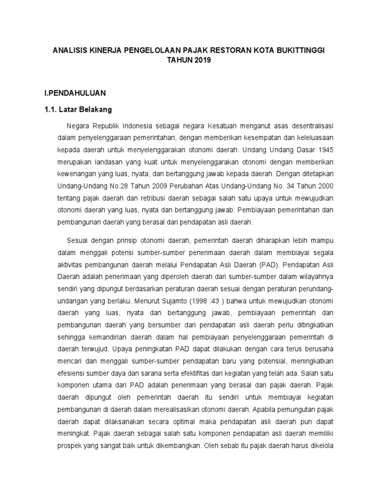 Proposal Pajak Restoran | PDF