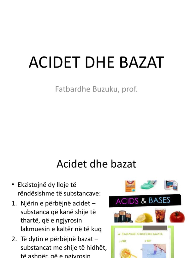 Acidet Dhe Bazat | PDF