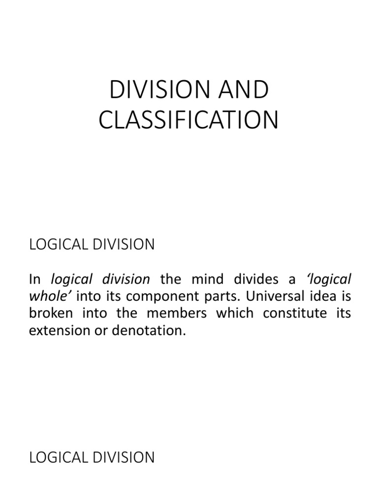 Division and Classification | PDF