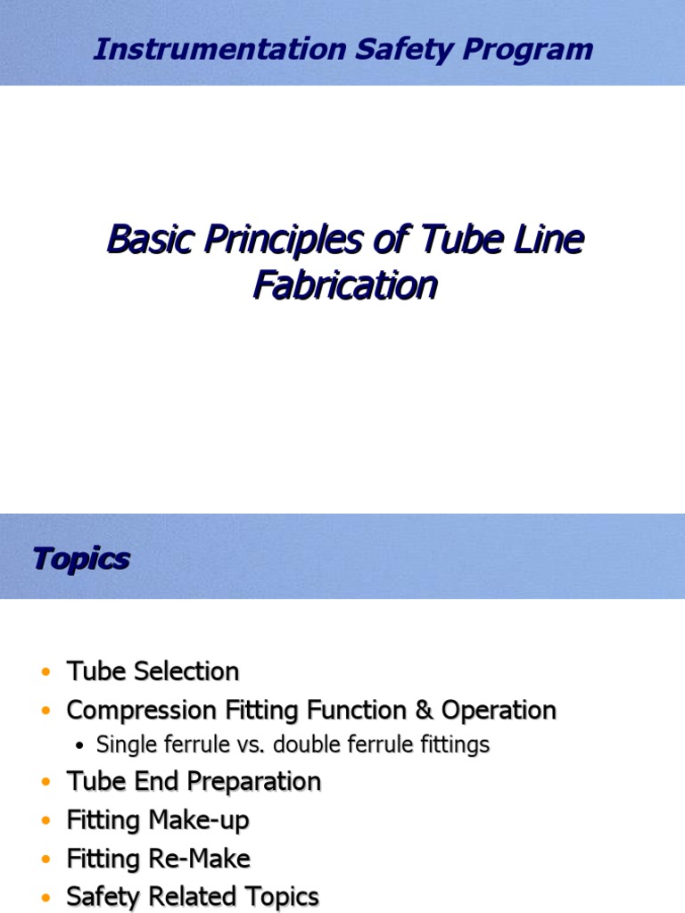 Basic Principles of Tube Line Fabrication | PDF | Pipe (Fluid ...