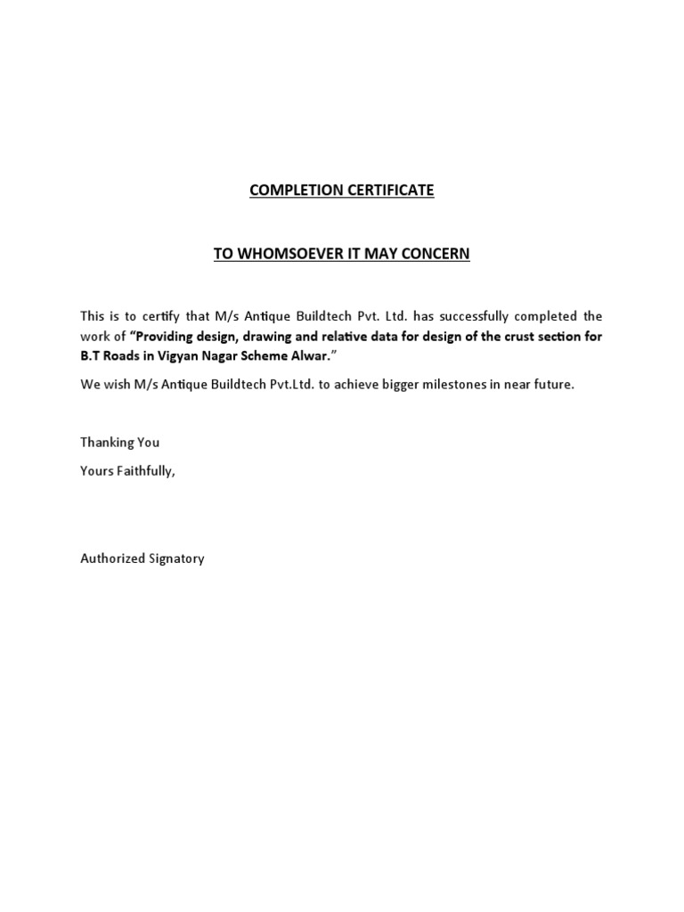 Completion Certificate | PDF
