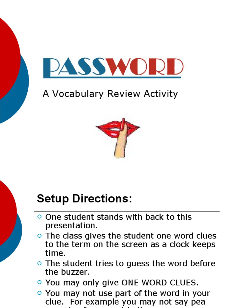 A Vocabulary Review Activity | PDF | Foreign Language Studies