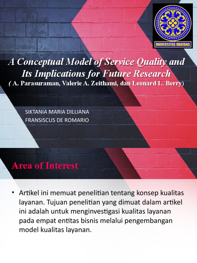 A Conceptual Model of Service Quality and Its PPT PRESENTASI