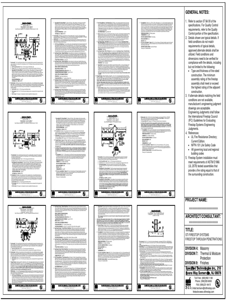 General Notes:: DIVISION 4: Masonry DIVISION 7: Thermal & Moisture ...