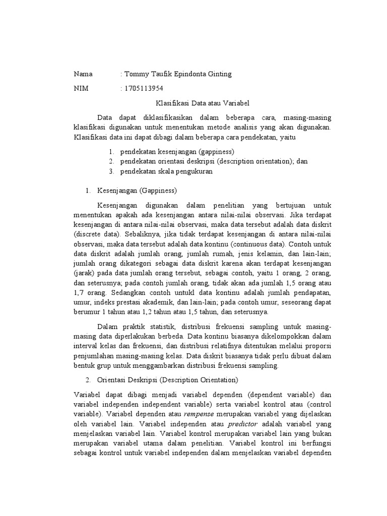 Tommy Taufik Epindonta Ginting - T2 - Statmul | PDF