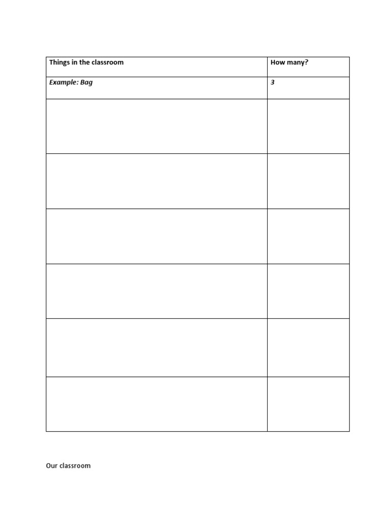 Classroom Object Count Activity | PDF | Computers