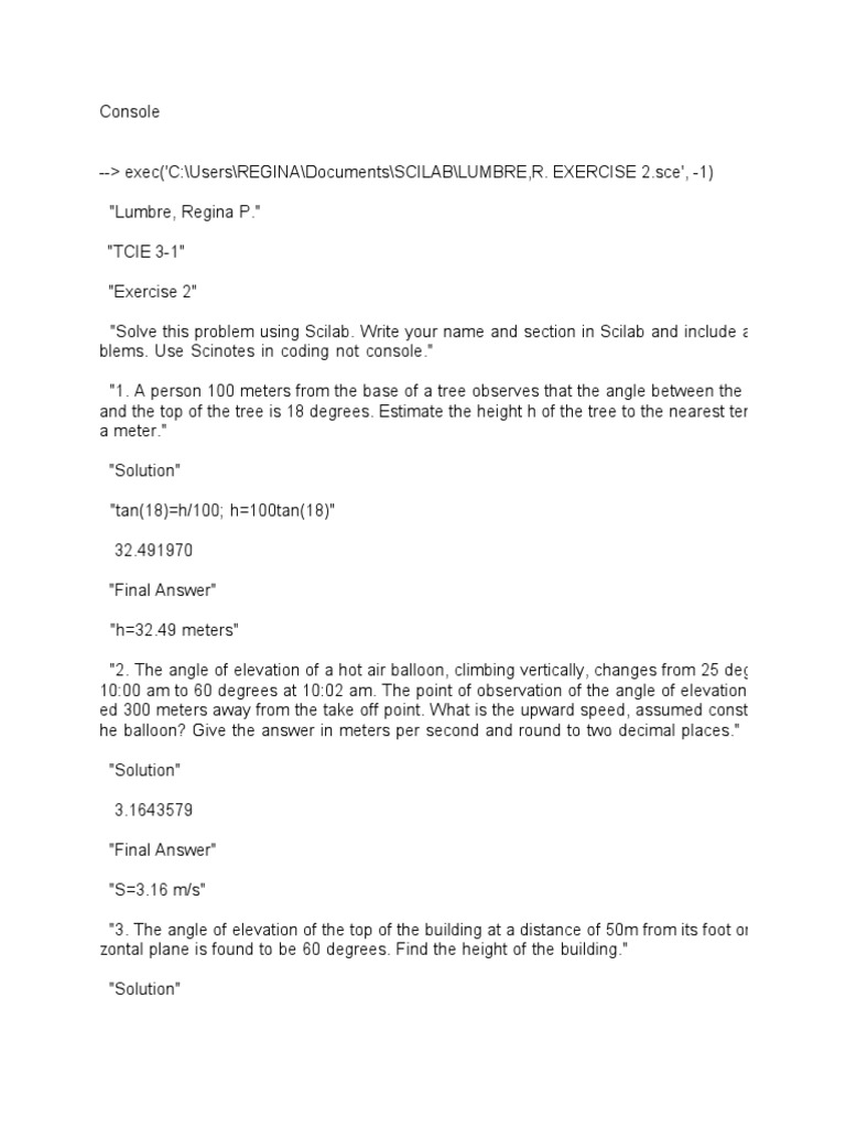 Lumbre, R. Exercise 2 Console PDF Final | PDF