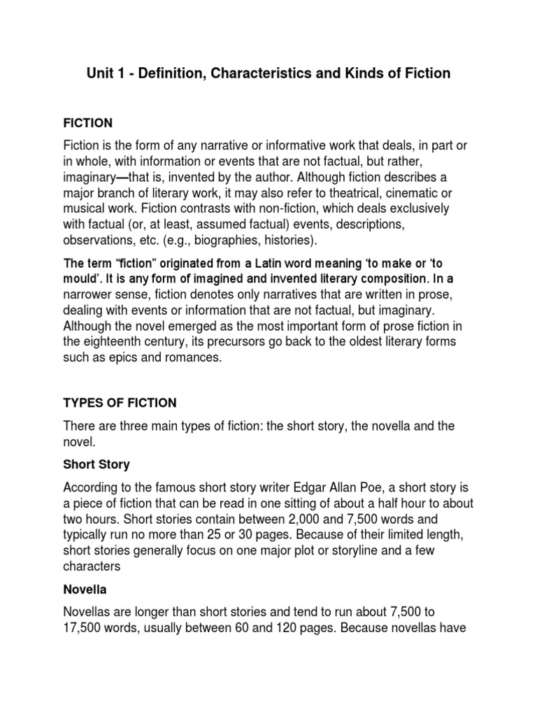 Definition of Fiction | PDF