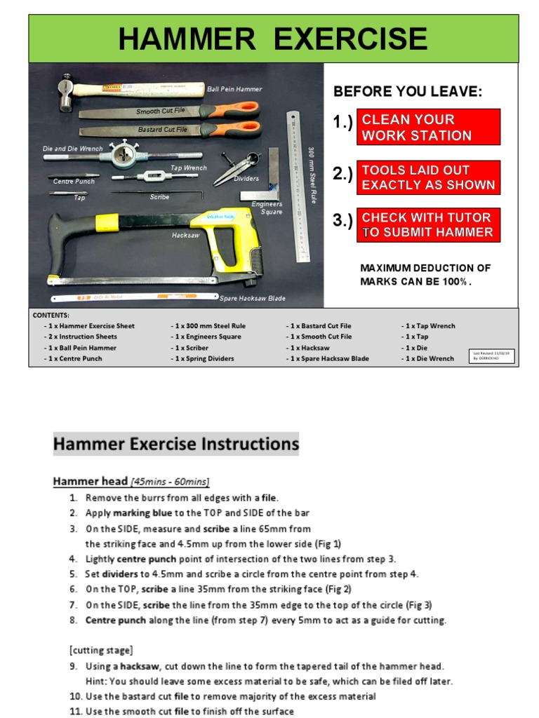 Hammer Exercise: Before You Leave | PDF | Crafts | Industrial Processes