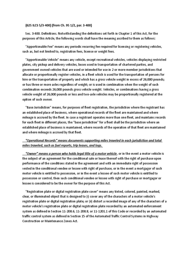 Illinois Vehicle Title & Registration Code | PDF | Vehicle Registration ...