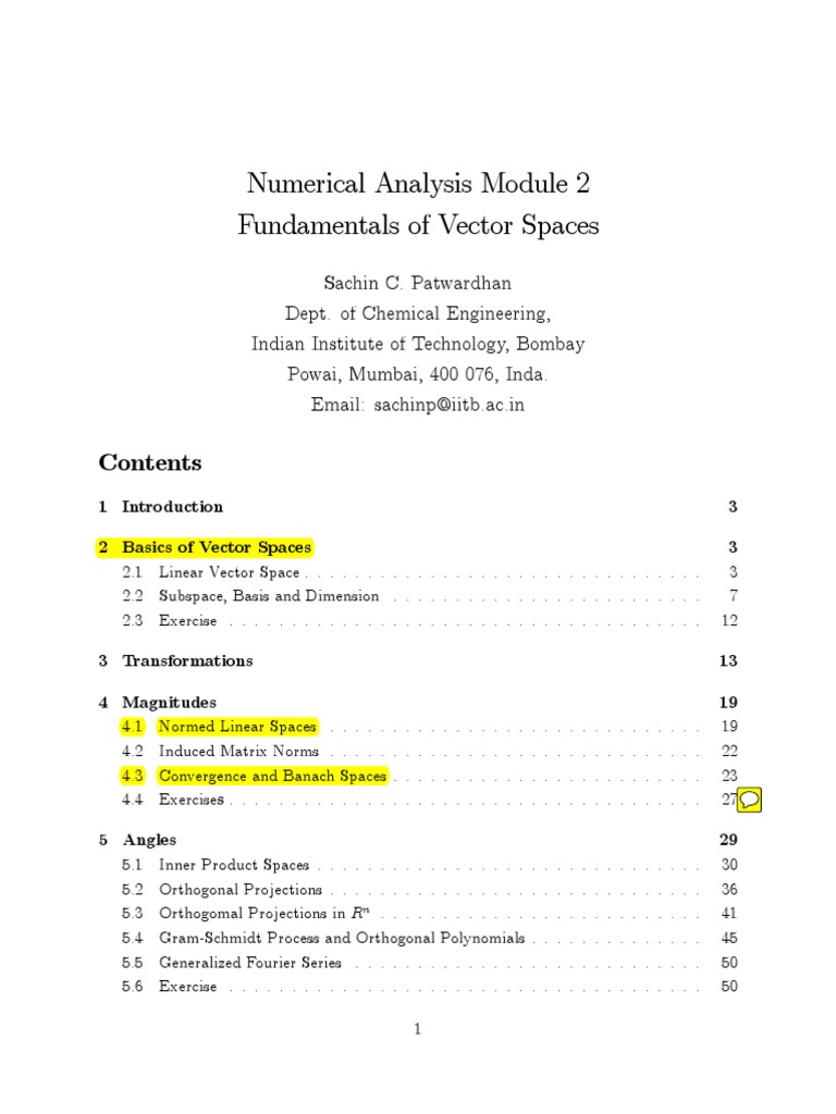 Module 2 Vector Spaces Fundamentals 14aug2020 | PDF | Operator ...