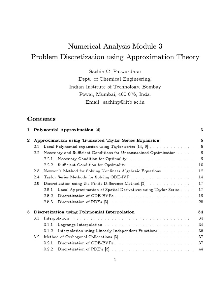Module 3 Problem Discretization Using Approximation Theory PDF | PDF | Partial Differential ...