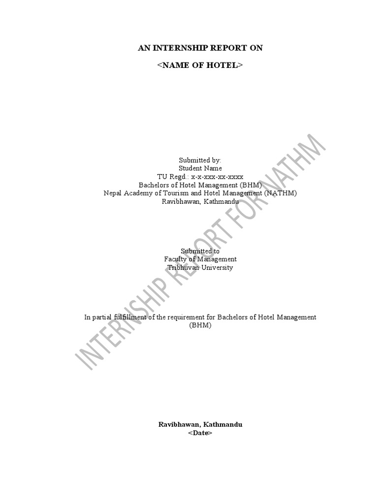 Internship Report Writing For BHM | PDF | Academia