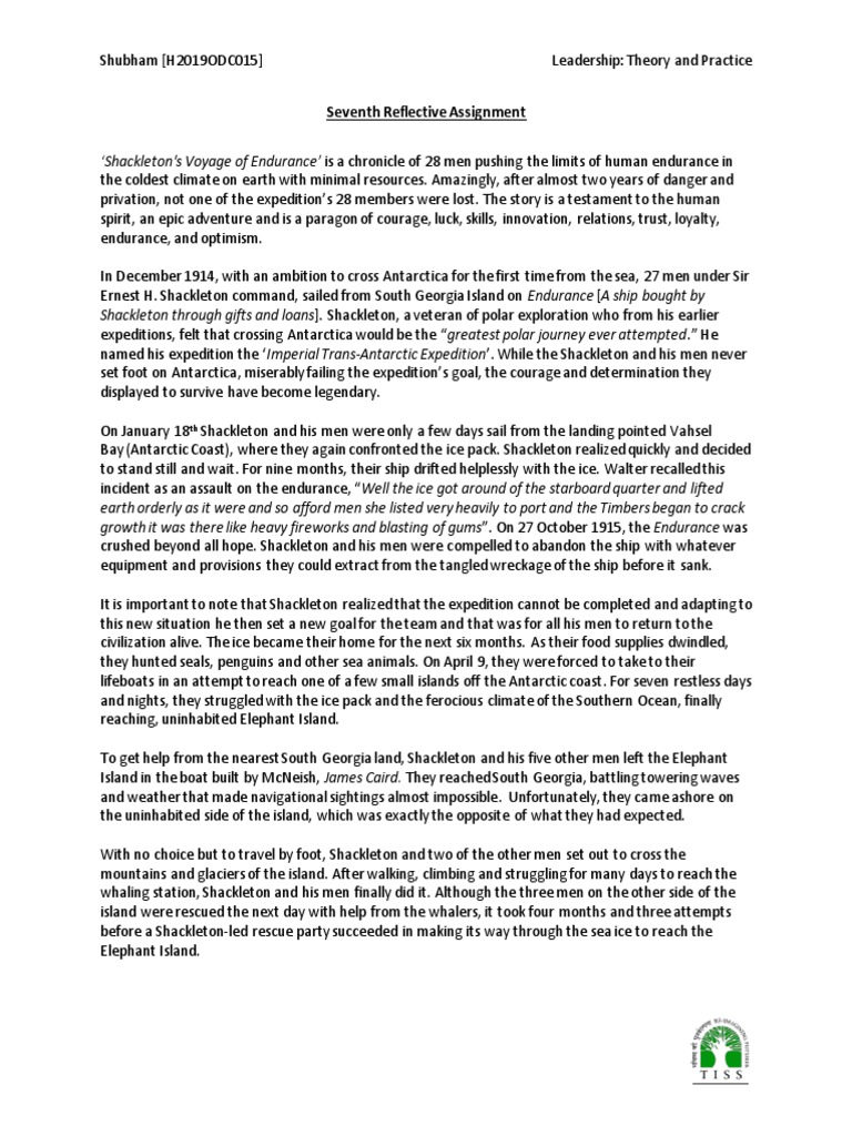 Shubham - 7 - Leadership Assignment | Pdf | Ernest Shackleton | Leadership