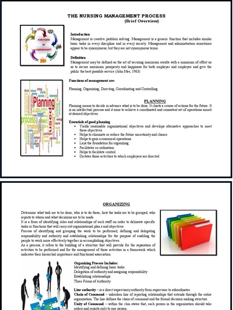 Nursing Management Process Overview | PDF | Organizational Structure ...
